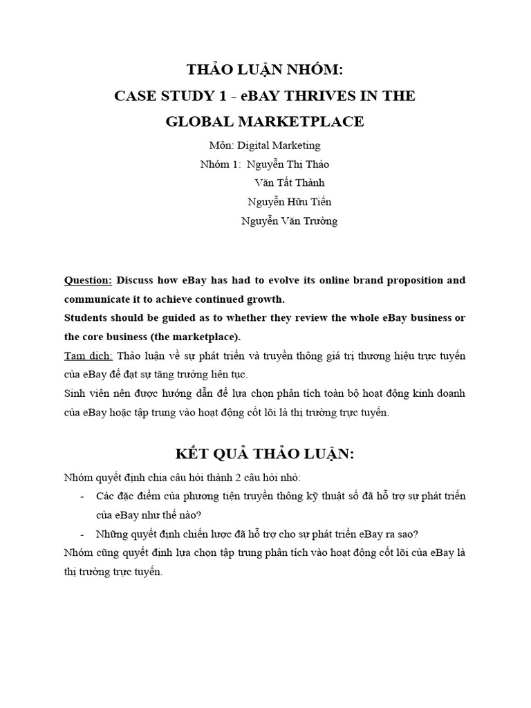 Nhóm 1 - Case Study 1 | PDF