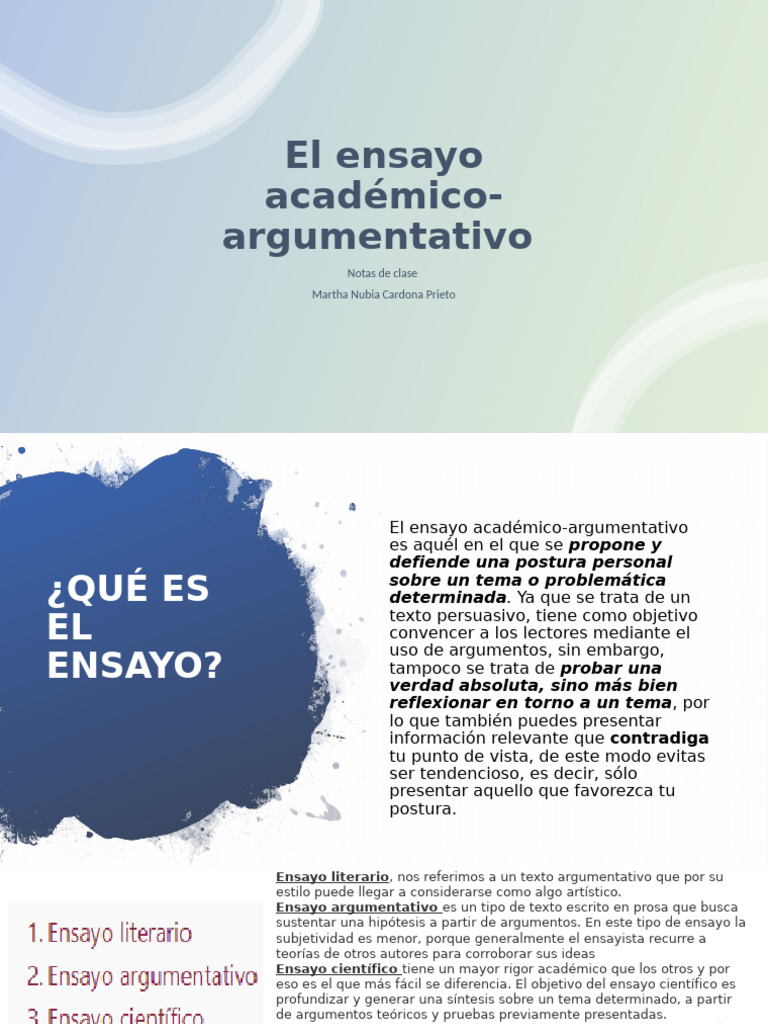 El ensayo académico-argumentativo | PDF | Ensayos | Diccionario