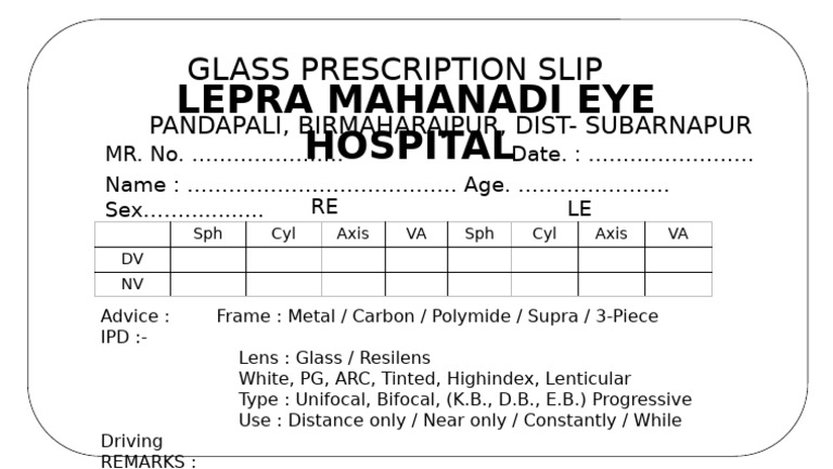 Raja Eye Prescription Ppt | PDF