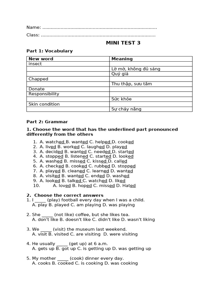 Mini Test 3 Pdf