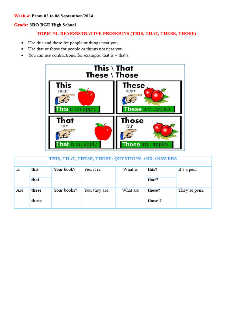 Week 4 INGLES 3RO BGU | PDF | Foreign Language Studies | Wellness