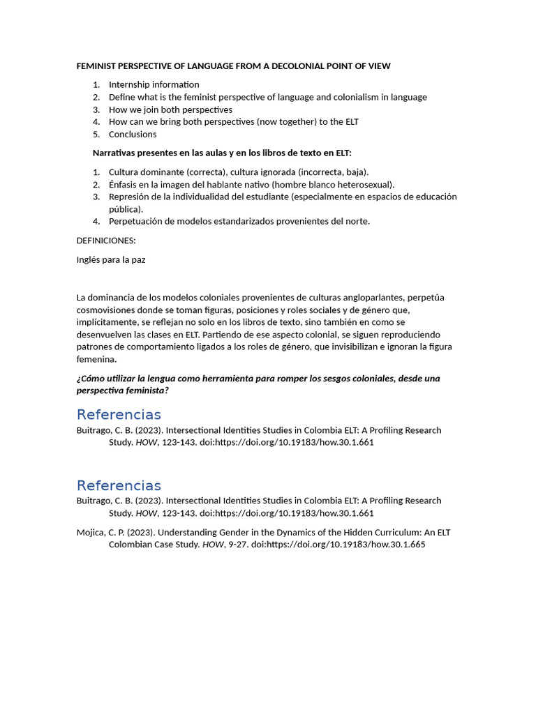 Feminist Perspective of Language From A Decolonial Point of View | PDF ...
