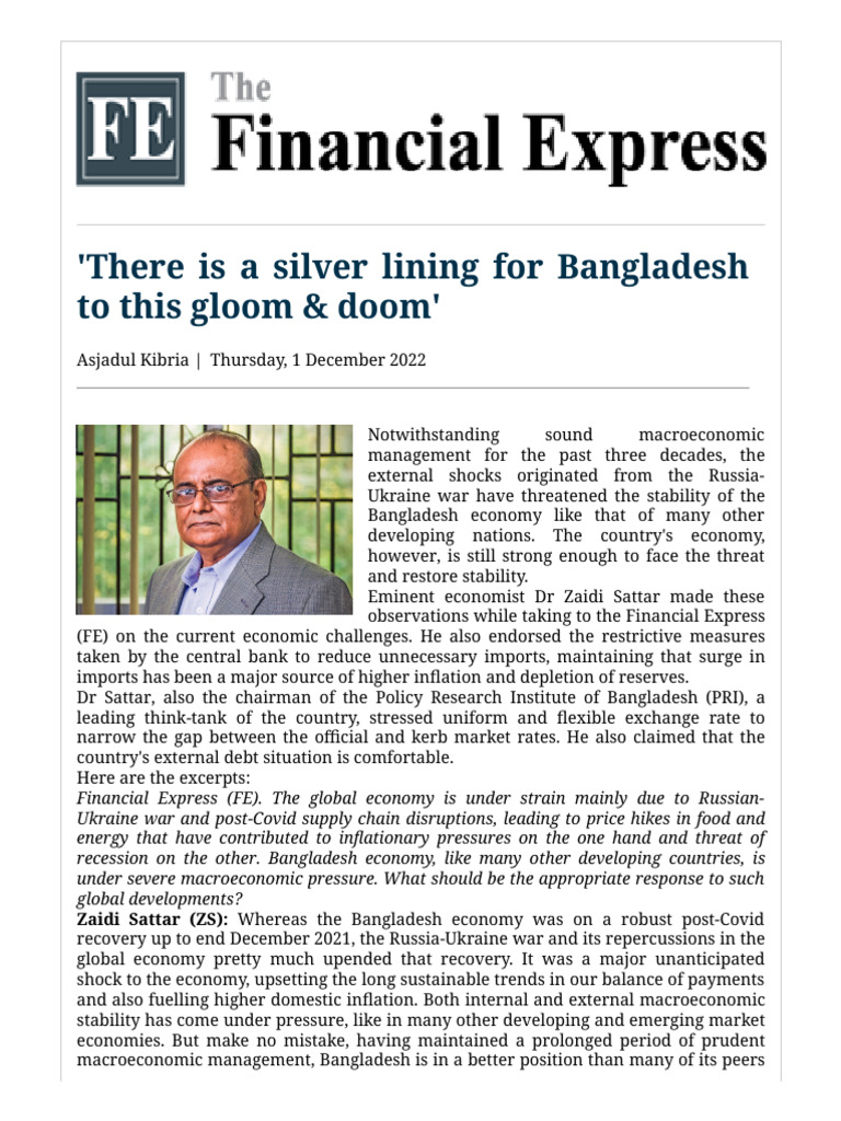 There Is A Silver Lining For Bangladesh To This Gloom & Doom | PDF | Exports | Exchange Rate