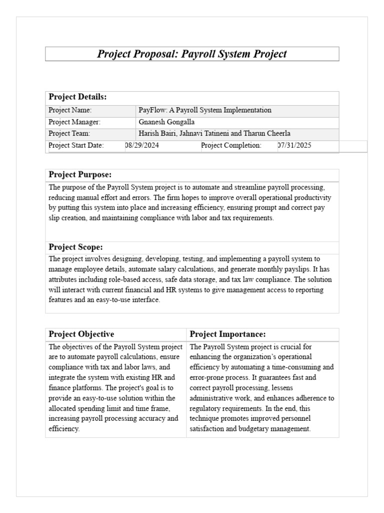 Week 1 Team Project - Group 1 | PDF | Payroll | Software