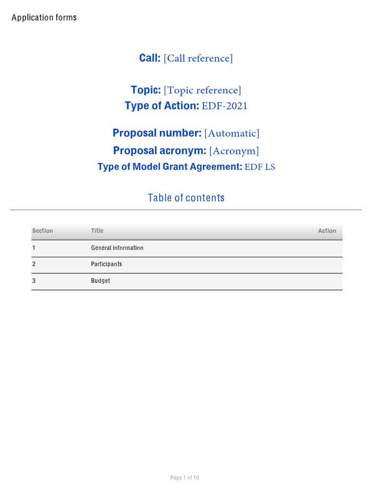 EDF-2021 Application Form Guide | PDF | Business | Law