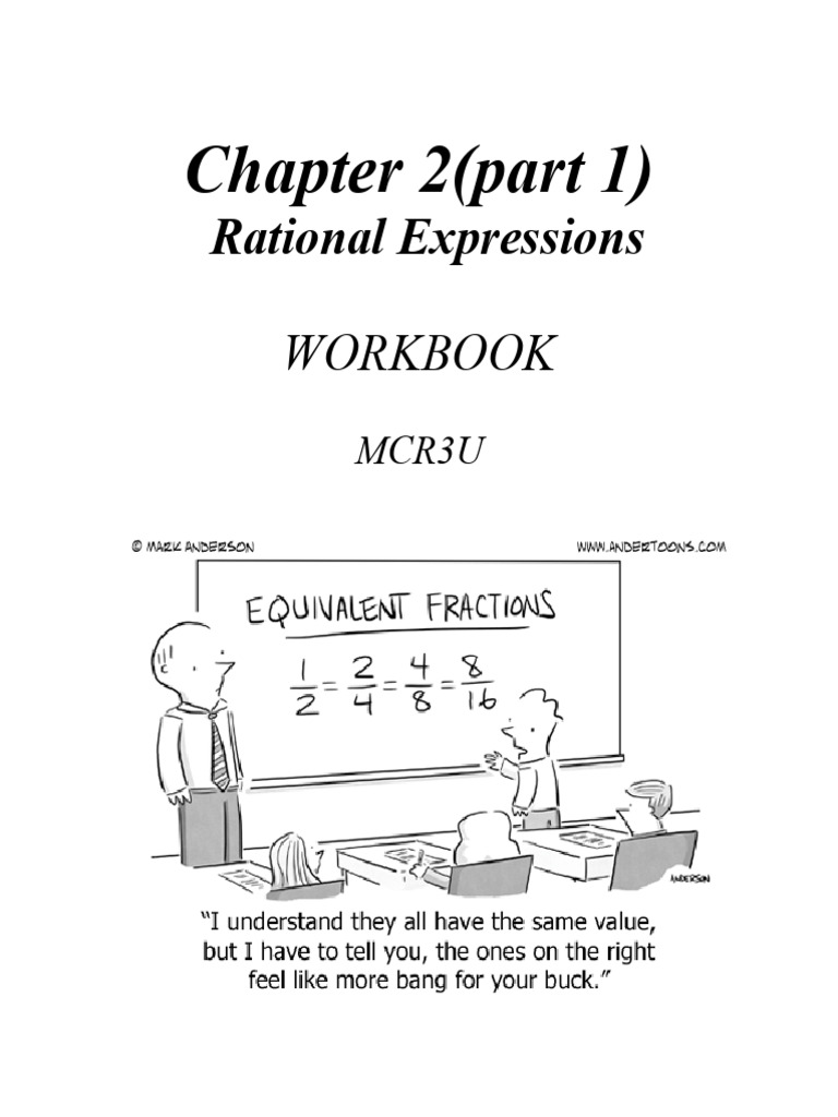 Rational Expressions Workbook MCR3U | PDF | Teaching Methods & Materials