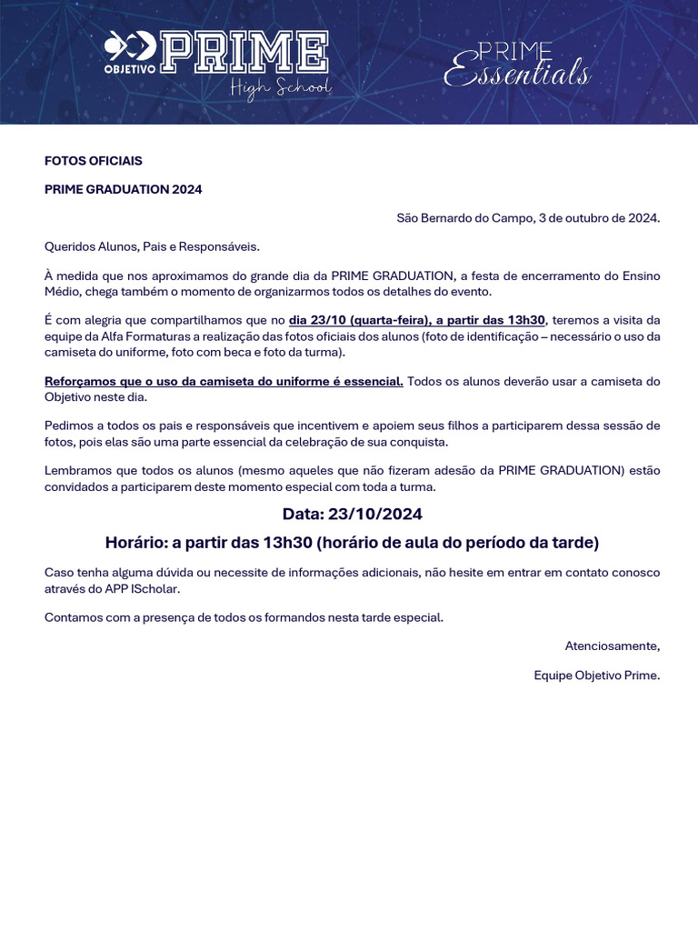 Prime+Graduation+ +Fotos+Oficiais | PDF | Carreira e Crescimento