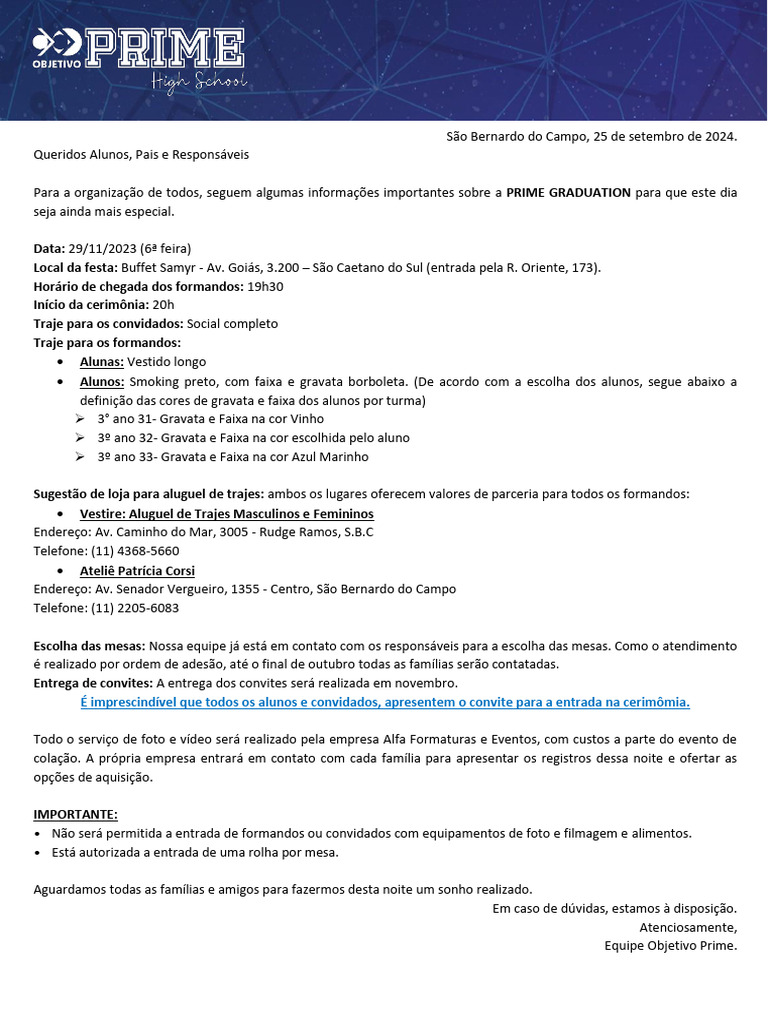 Prime+Graduation+ +trajes | PDF