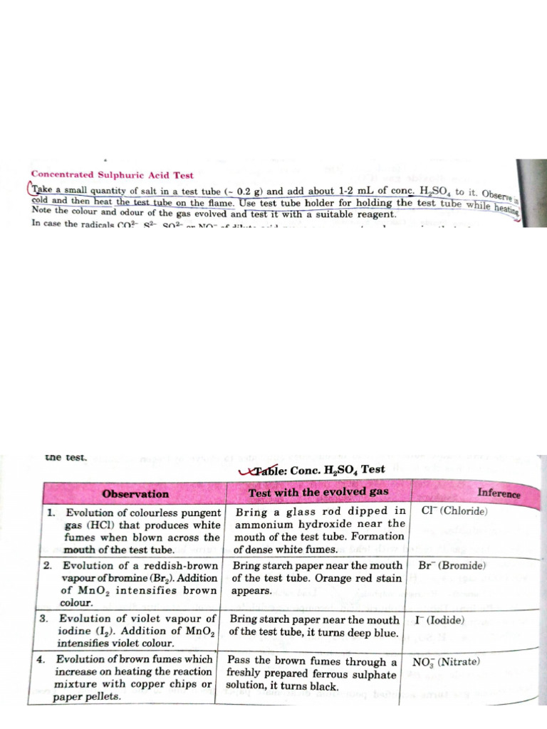 Exp-9 Concentrated Sulphuric Acid Test | PDF
