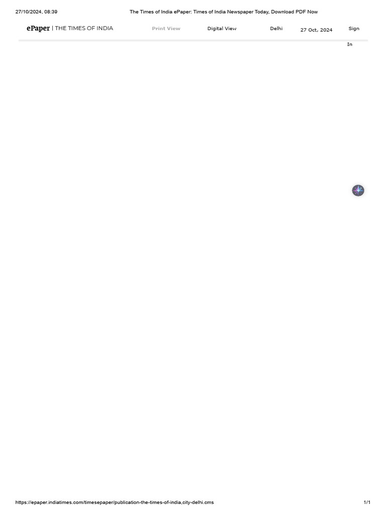 The Times of India Epaper - Times of India Newspaper Today, Download ...