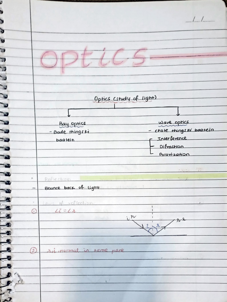 Optics Notes | PDF