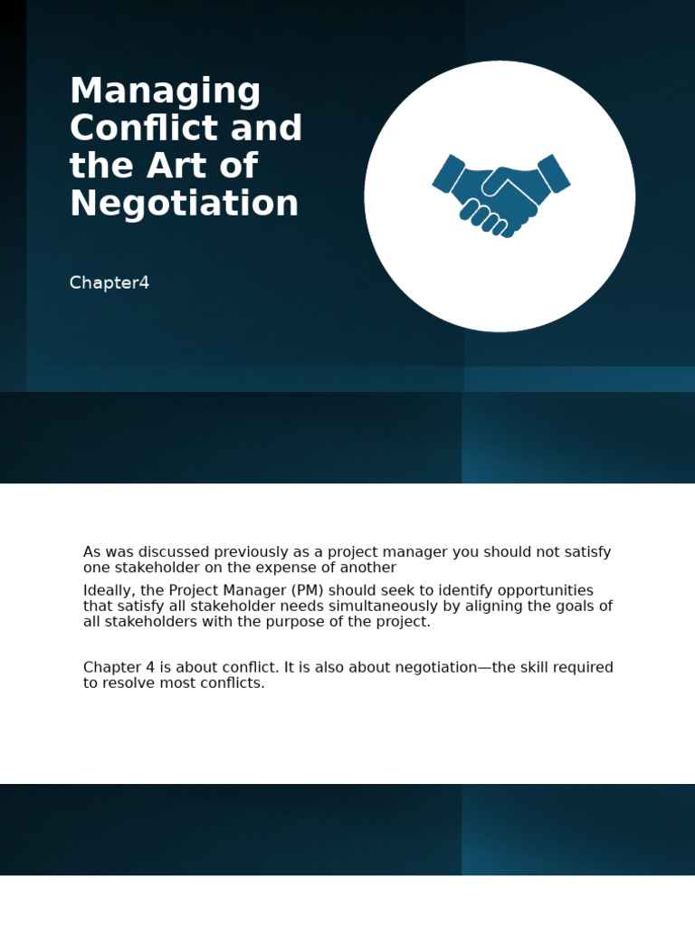 Managing Conflict and The Art of Negotiationhh | PDF | Negotiation ...