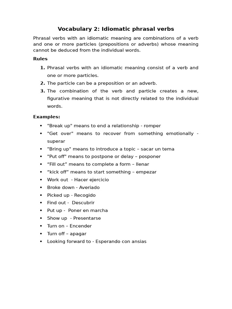 Understanding Idiomatic Phrasal Verbs | PDF