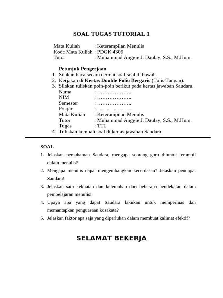 Soal TT1 | PDF