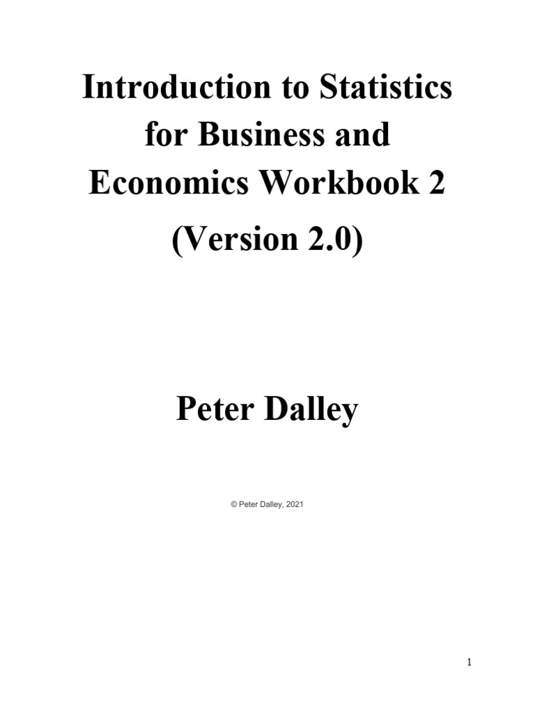 Statistics Two Workbook V2 | PDF | Statistical Hypothesis Testing | P Value