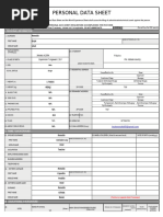 CS Form No. 212 Revised 2017 Personal Data Sheet | PDF | Government