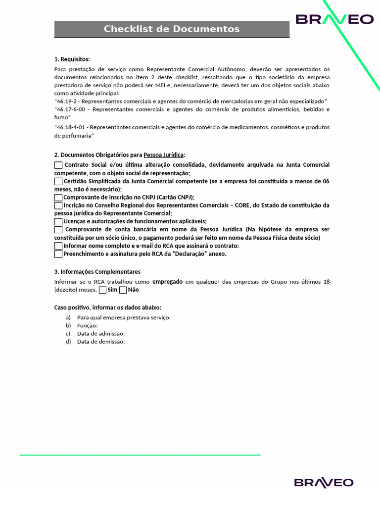 Anexo II - Checklist de Documentos - PJ | PDF