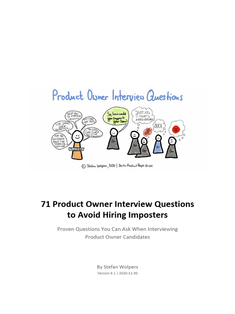71 Product Owner Interview Questions | PDF | Scrum (Software ...