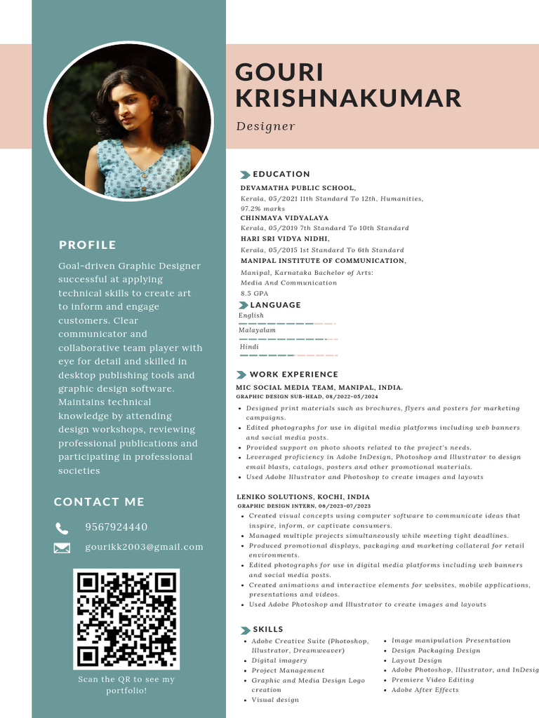 GOURI KRISHNAKUMAR RESUME | PDF | Graphic Design | Adobe Illustrator