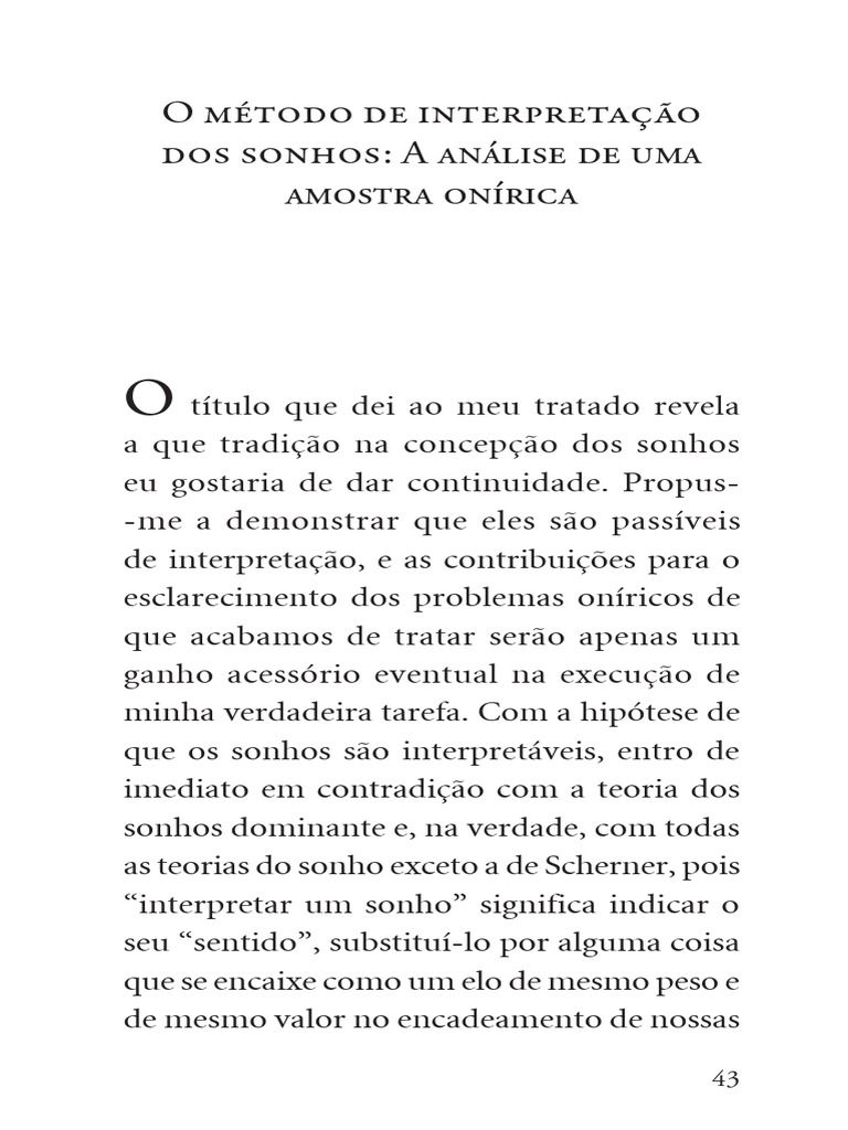 O Metodo De Interpretacao Dos Sonhos 96pg 2017 Pdf Sonho Pensamento