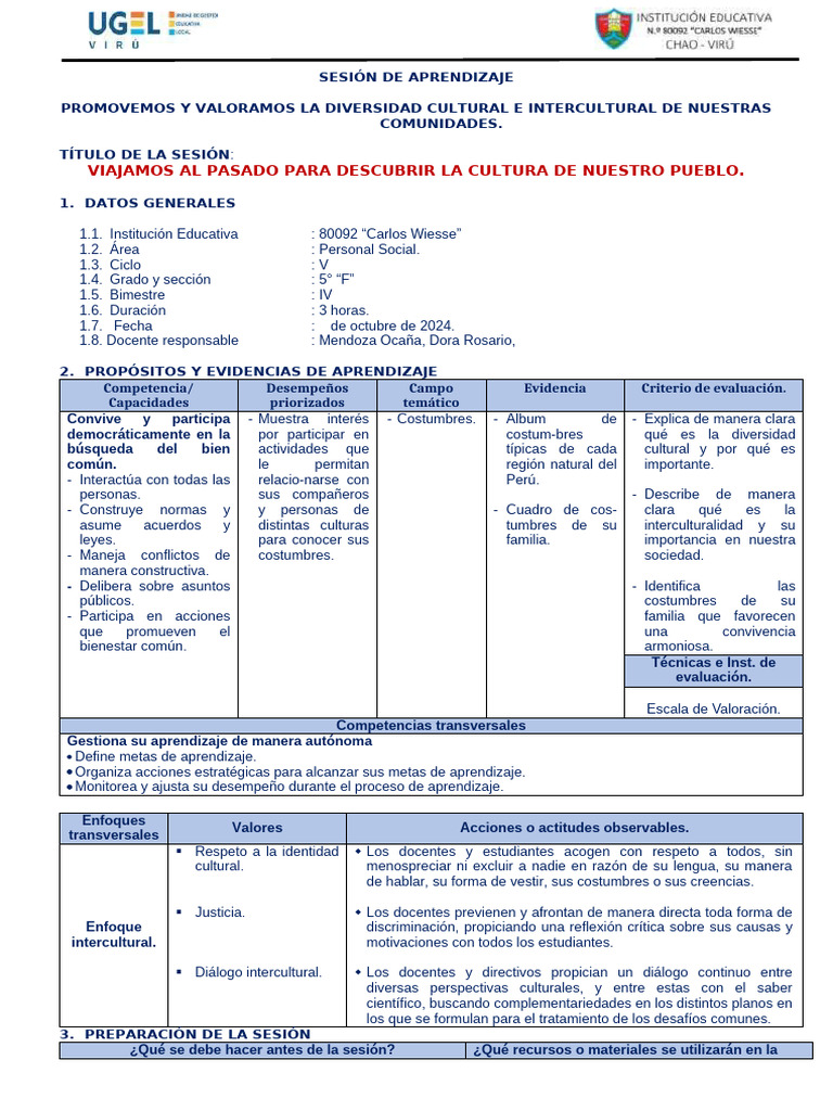 VIAJAMOS AL PASADO PARA DESCUBRIR LA CULTURA DE NUESTRO PUEBLO Versio0n ...