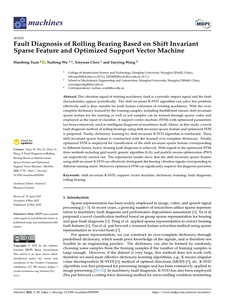 machines-09-00098 | PDF | Support Vector Machine | Genetic Algorithm
