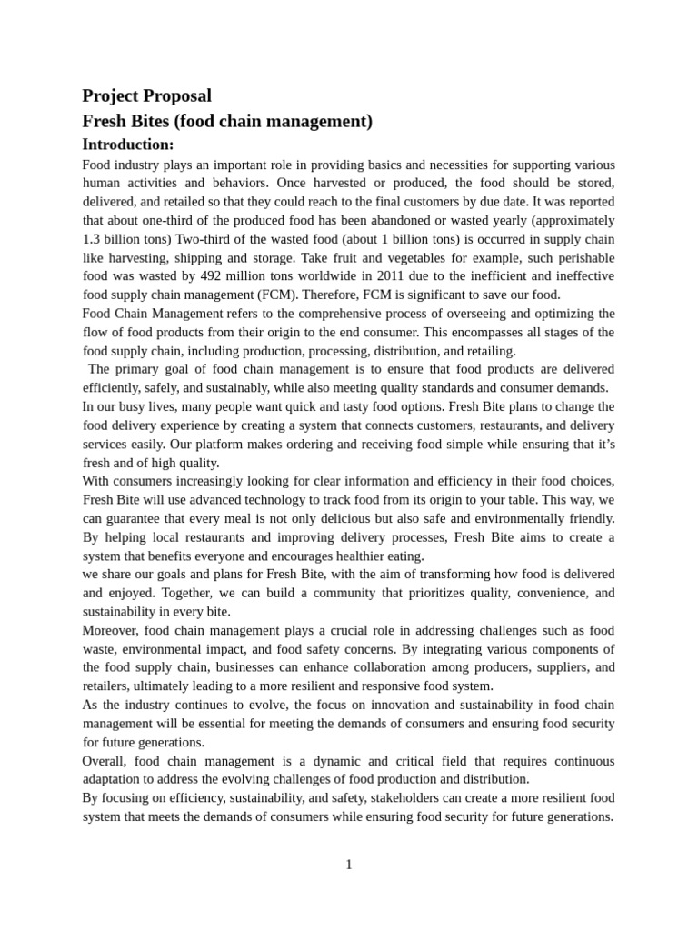 food chain management | PDF | Supply Chain | Sustainability