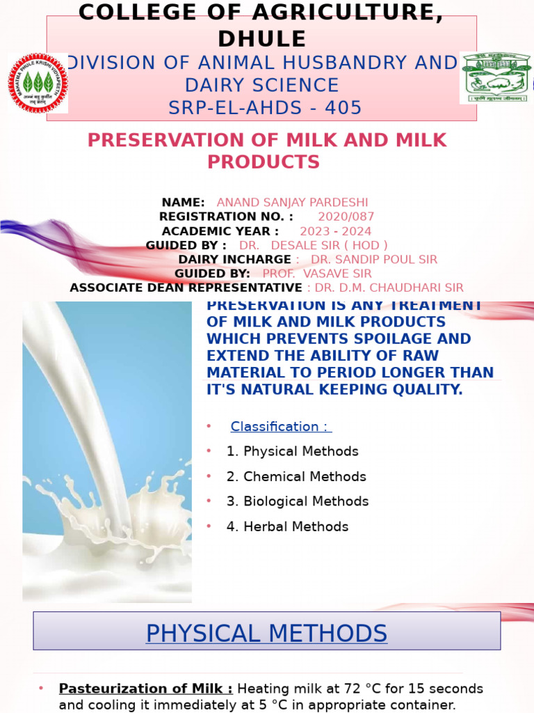 Milk Preservation Techniques | PDF | Food Preservation | Milk