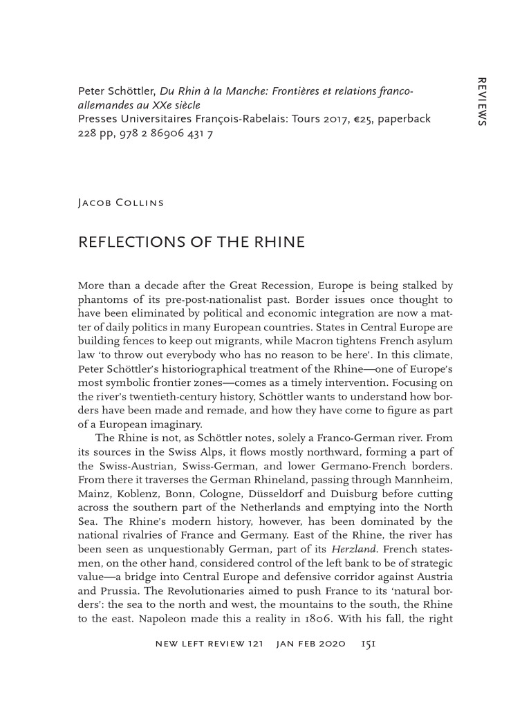 Collins Reflections of The Rhine NLR 121 January February 2020 | PDF | Nazi Germany
