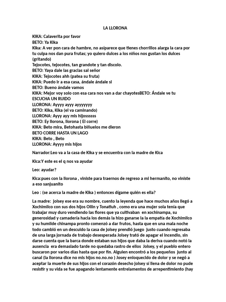 La Leyenda de La Llorona | PDF