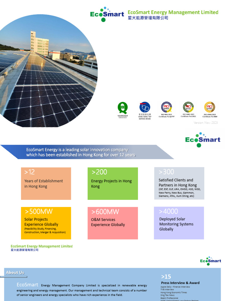 Introduction of EcoSmart 2023 - v6 | PDF | Photovoltaic System ...