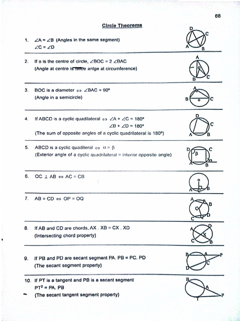 Circle Theorem (Maths B) | PDF