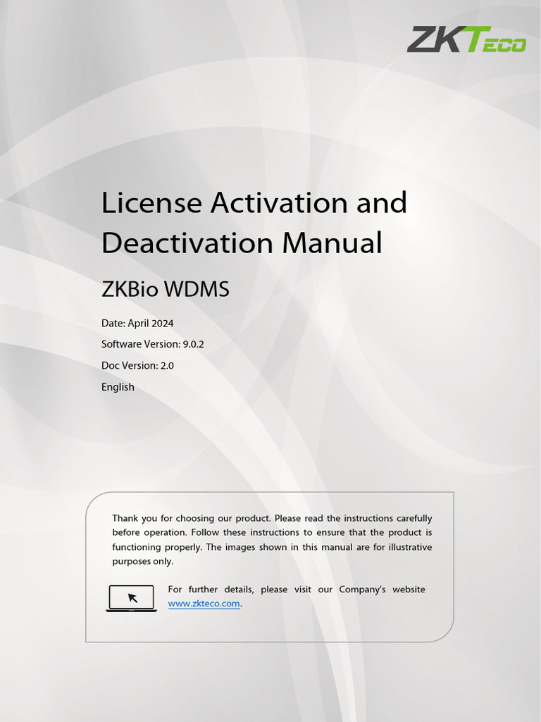 ZKBio WDMS - License Activation and Deactivation Manual - 202404 | PDF ...