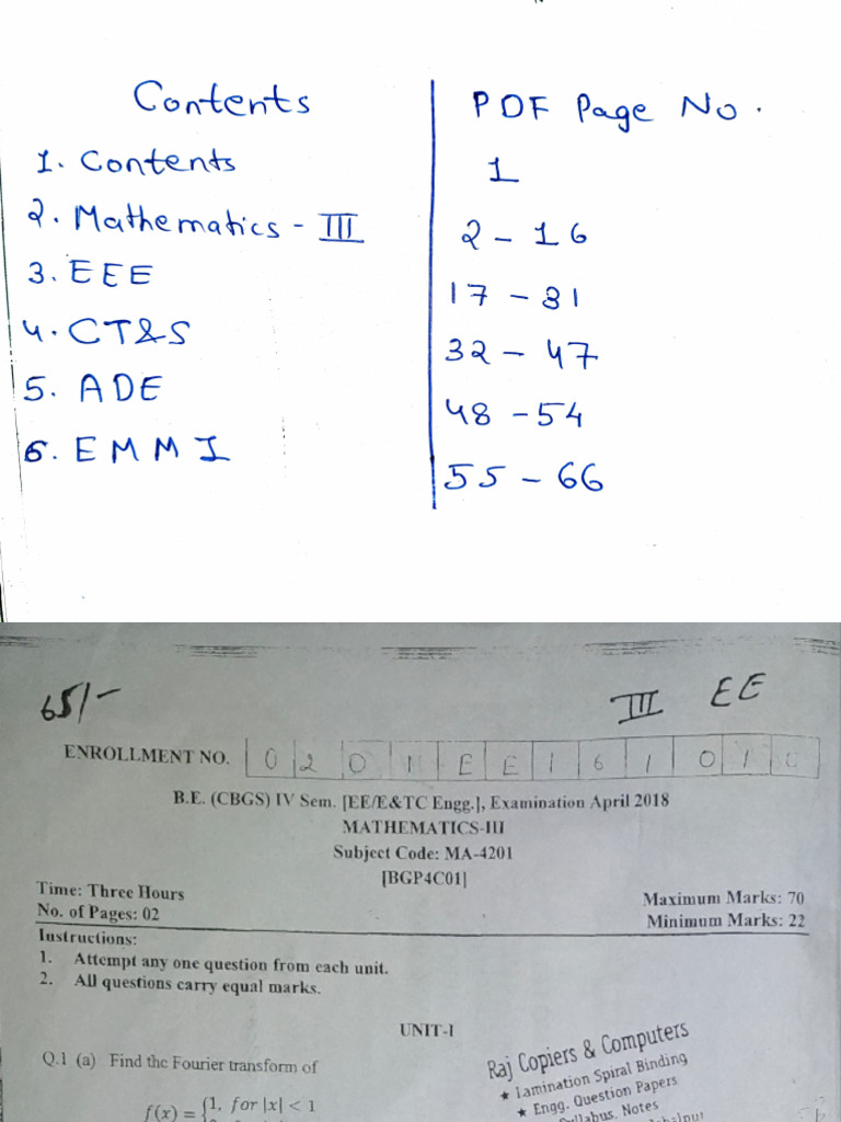 PYQs 3rd Semester EE | PDF