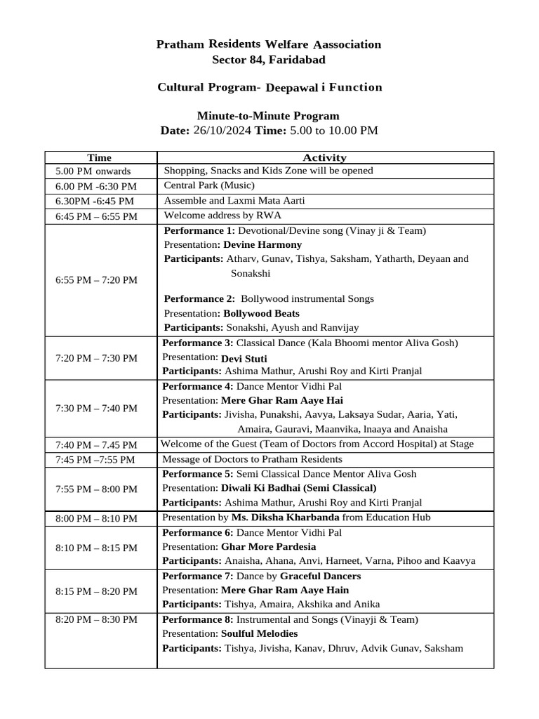 Minute to Minute Program 26-10-2024 | PDF