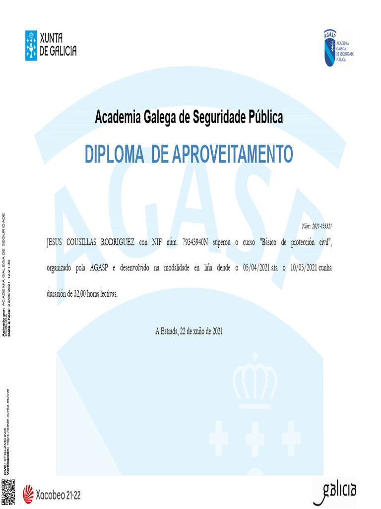 Certificado Curso 212012 79343940N | PDF