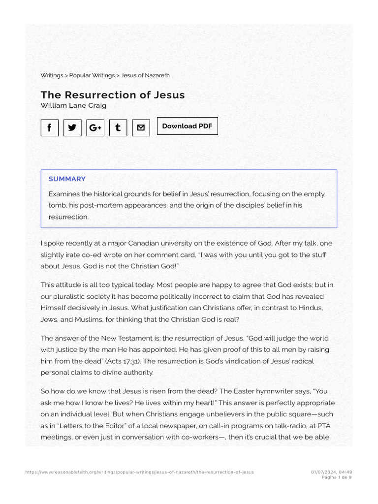 Historical Evidence for Jesus' Resurrection | PDF | Resurrection Of Jesus | Jesus