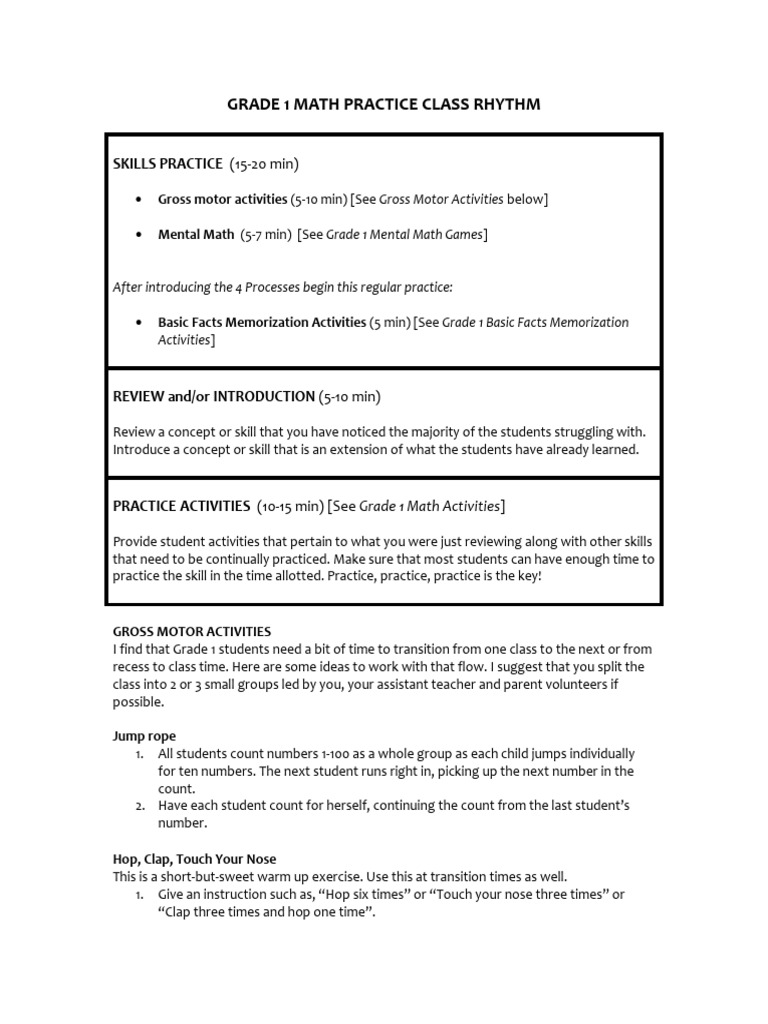 Grade 1 Math Practice Activities | PDF