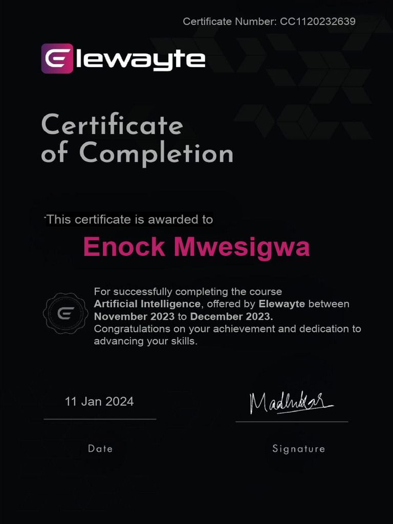 AI Course Completion Certificate | PDF