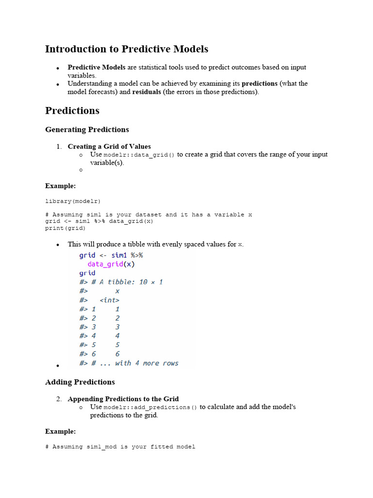 Introduction to Predictive Models | PDF | Errors And Residuals | Dependent And Independent Variables