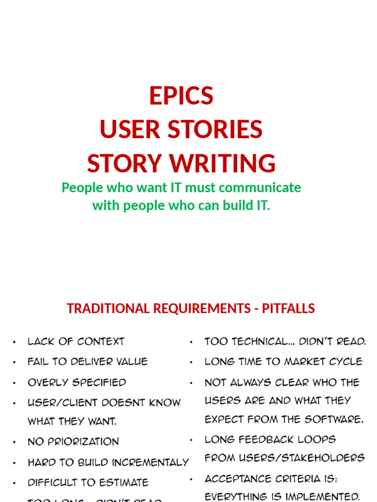 Epics-UserStories | PDF | Computing | Information Technology