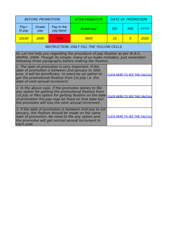 Pay Fixation Guidelines for Promotion | PDF