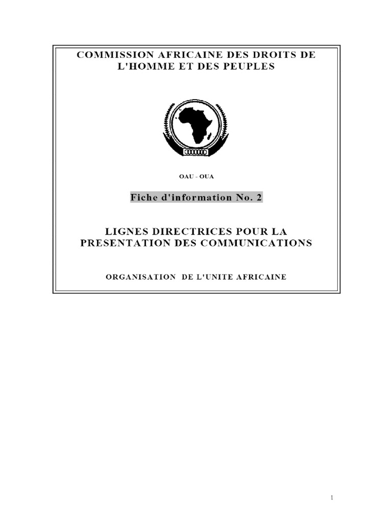 Commission Africaine Des Droits de L'homme Et Des Peuples | PDF