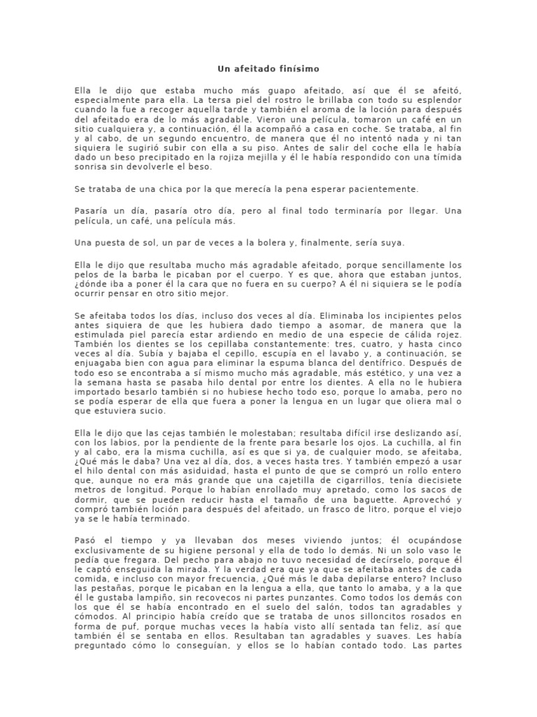 Afeitado Finísimo y Amor | PDF