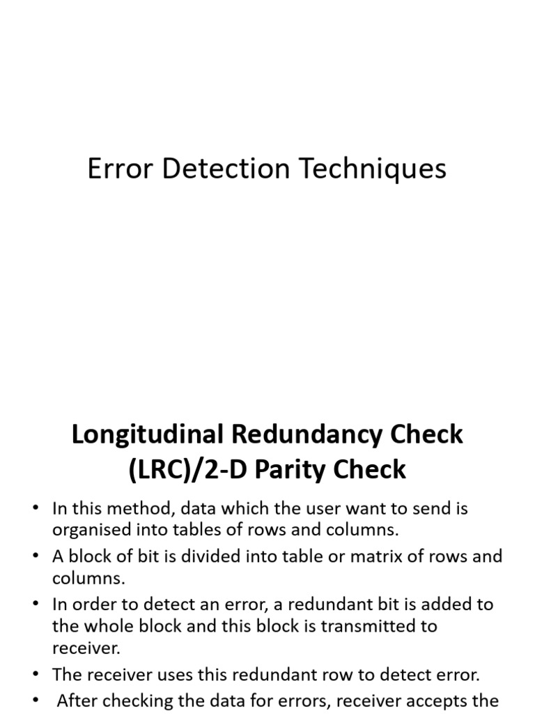 Error Detection Techniques | PDF | Error Detection And Correction | Telecommunications