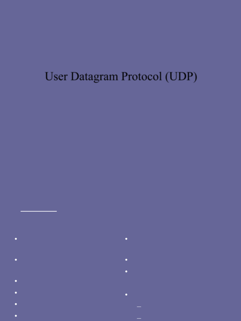 Ch11-User Datagram Protocol | PDF | Port (Computer Networking) | Internet Protocols