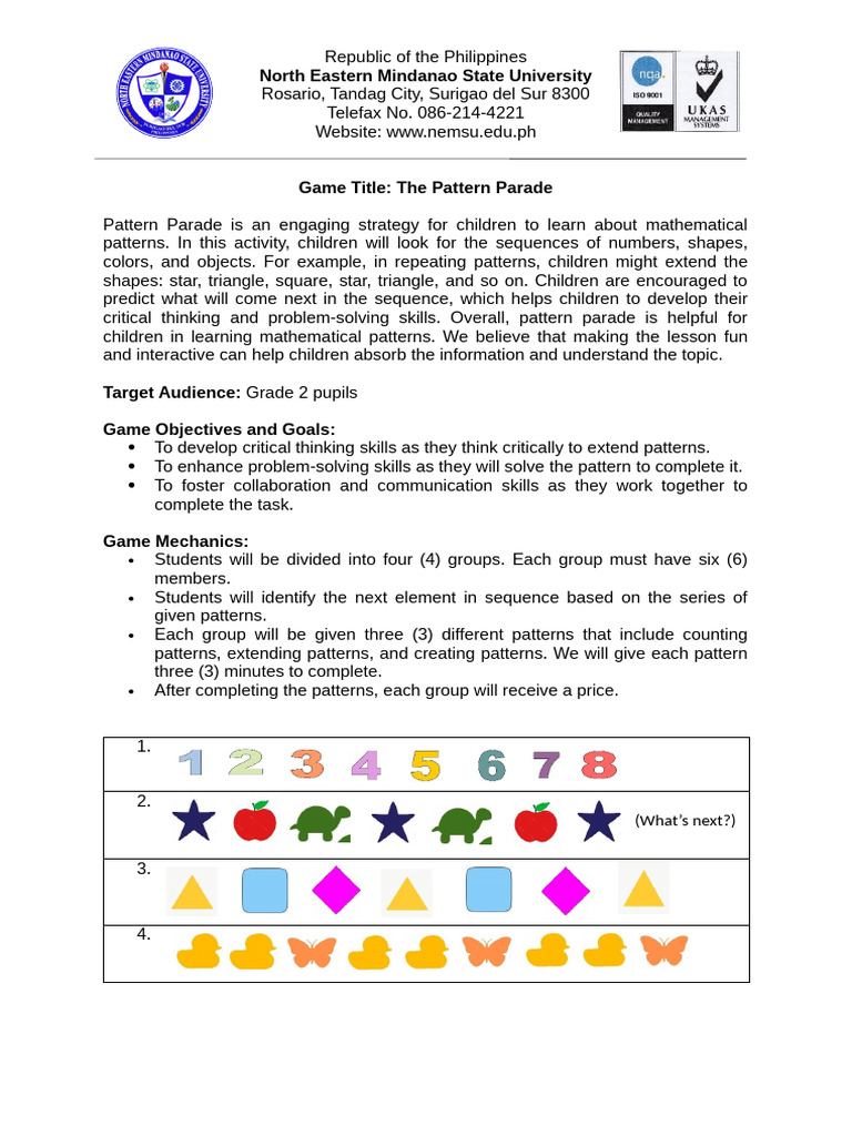 Pattern Parade Written Paper | PDF | Pattern | Cognition