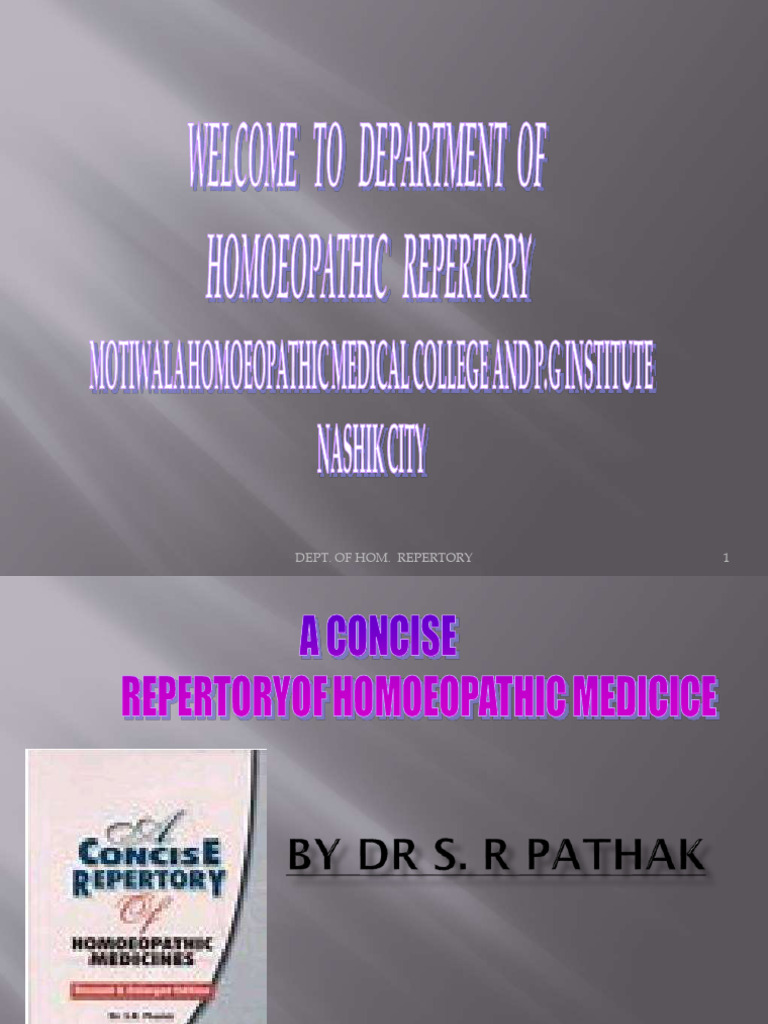 Concise Repertory of Homoeoapthic Medicine by Pathak 6 | PDF ...