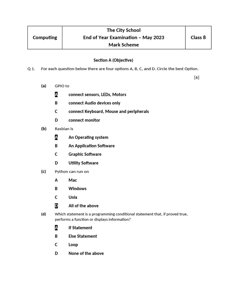 Computing 8 MS | PDF | Computer Program | Programming
