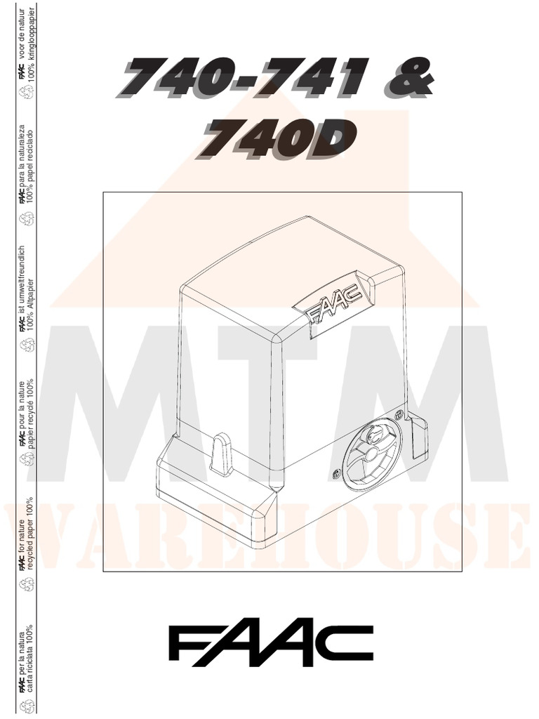 FAAC 740 and 740D Manual | PDF | Electric Motor | Switch